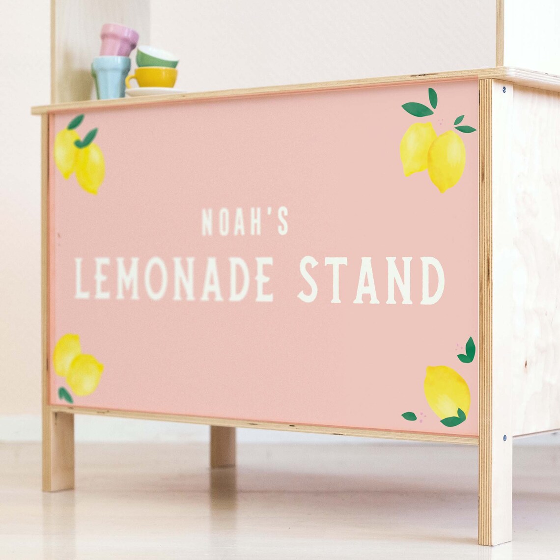 Pink Lemonade Stand Decals for IKEA DUKTIG Play Kitchen, Personalised ...