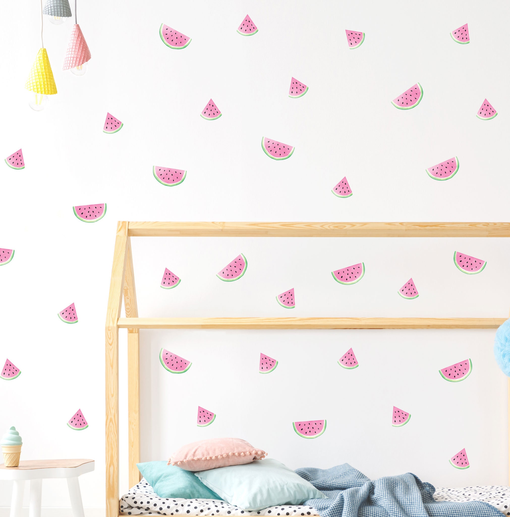 Pink Watermelon Wall Decals Eco-friendly Fruit Wall Decals | Etsy