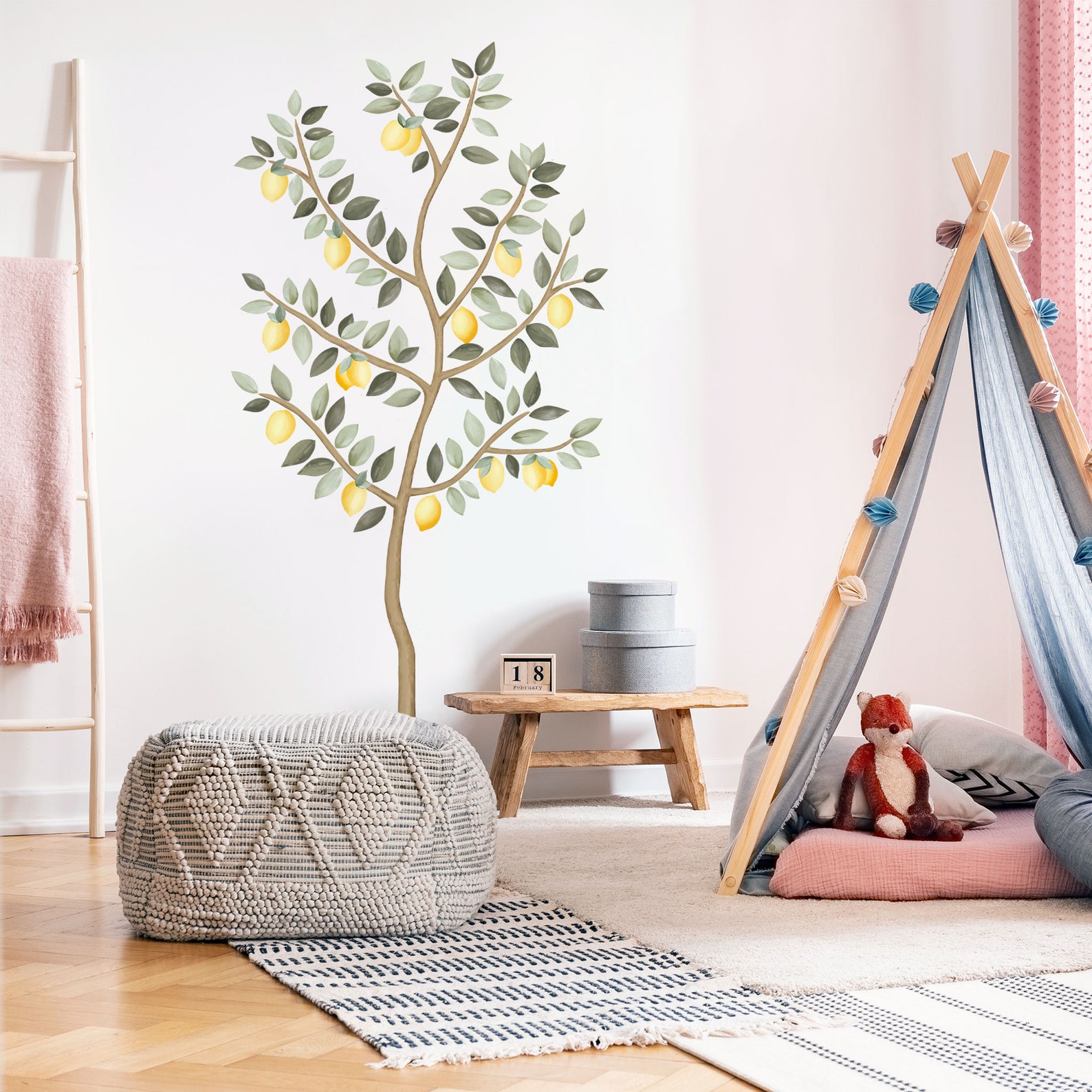 Big Lemon Tree Wall Decals With Leaves Plastic-free Wall - Etsy