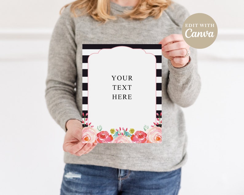 Kate Spade Blank DIY Signage - Customizable in Canva - Printable Sign ...