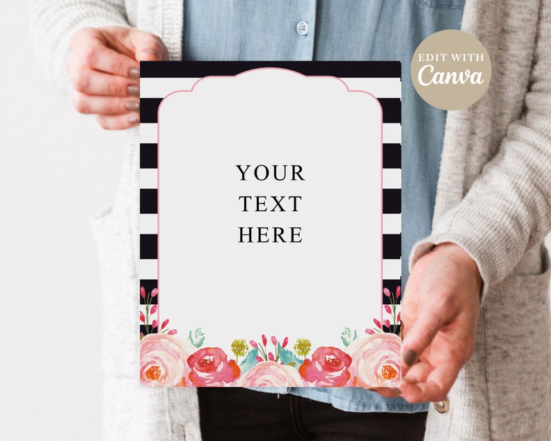 Kate Spade Blank DIY Signage - Customizable in Canva - Printable Sign ...