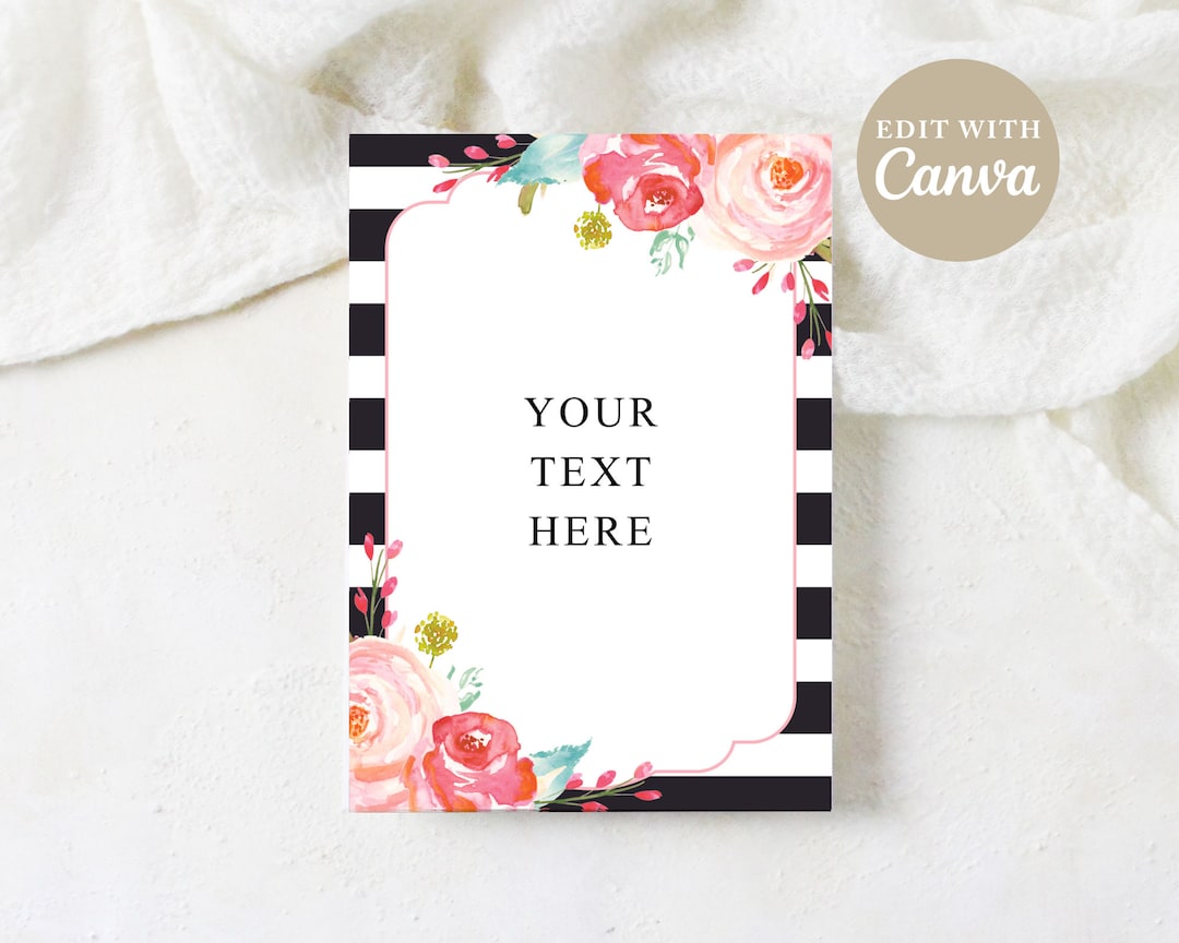 Kate Spade Blank DIY Signage - Customizable in Canva - Printable Sign ...