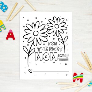 Kids Printable Coloring Mother's Day Grandmother's Day Card and ...