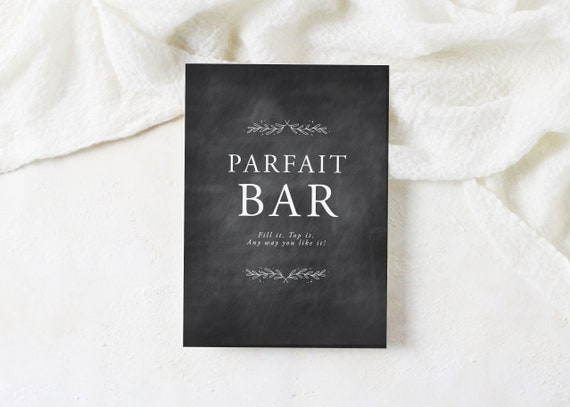 Chalkboard Style Parfait Sign Bridal Shower Baby Shower | Etsy