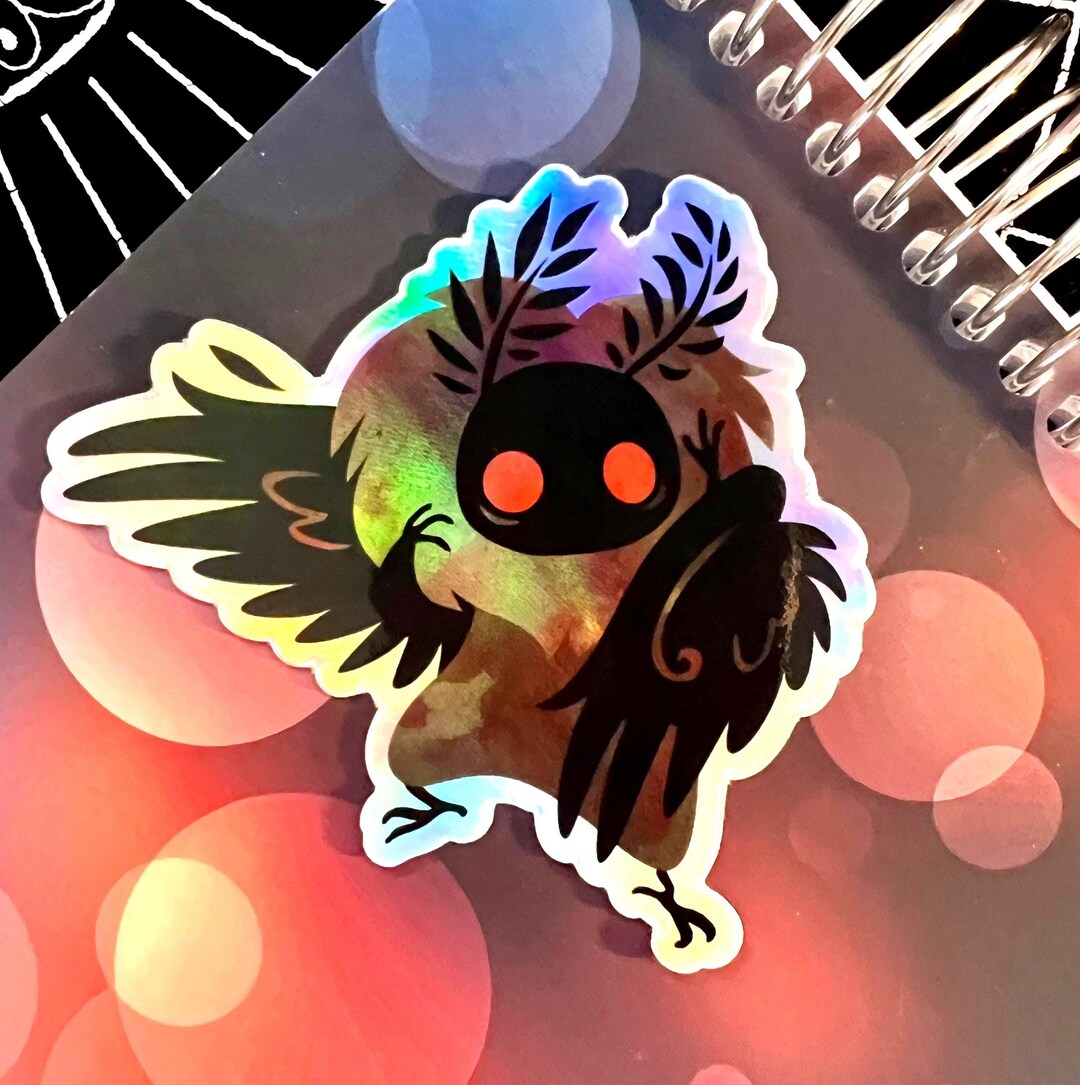 Cute Cryptids 3" Holo Sticker | Mothman - Etsy
