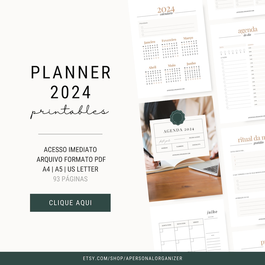 PLANNER 2024 | Agenda 2024 | Checklists De Organização | Organização ...