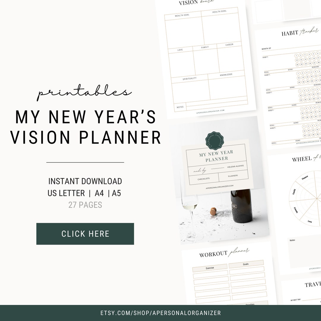 Ultimate Goal Planner & Habit Tracker Set for New Year | Productivity ...
