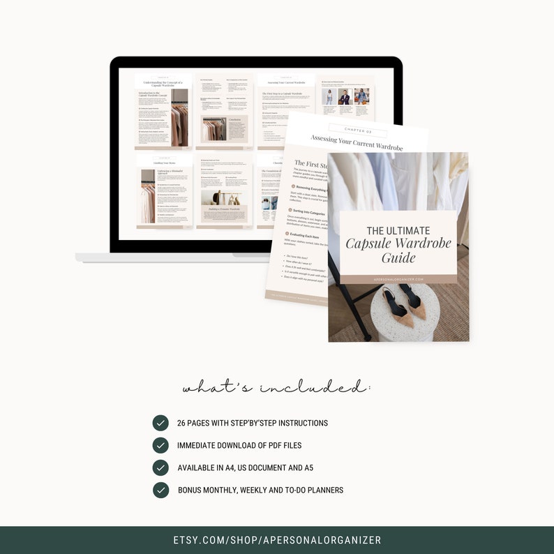 Capsule Wardrobe Guide & Planner: Minimalist Fashion (PDF Download) - Etsy