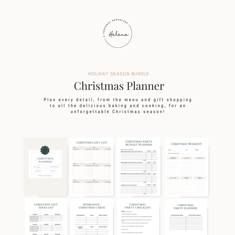 Printable Christmas Planner | Holiday Organizer (US Letter, A4) - Etsy
