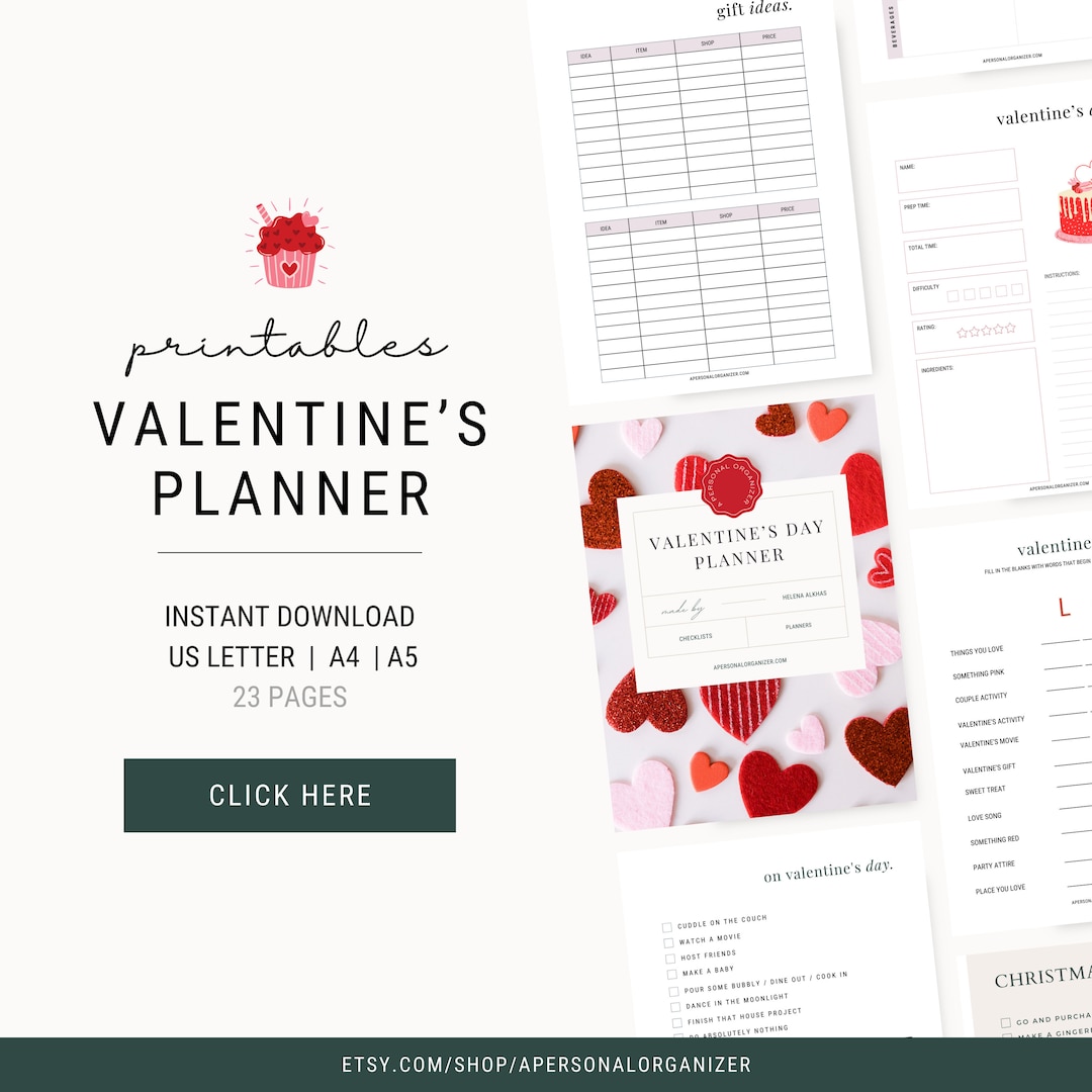 Valentines Printables | Valentine's Day Planner | Valentine Party ...