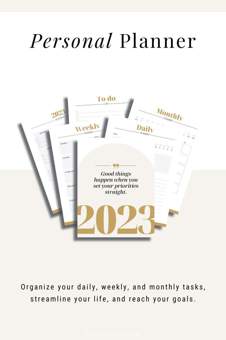 Personal Daily Weekly Monthly Yearly To-do Printable Planner to ...