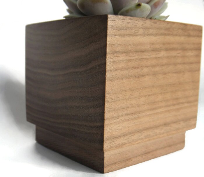 Succulent Planter Walnut Handmade Planter With a Natural - Etsy