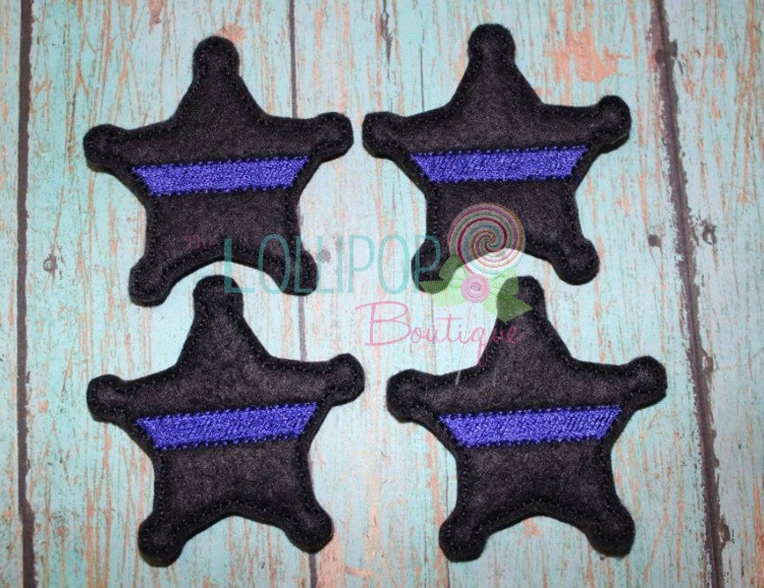 5 Point Thin Blue Line Badge, Police Badge Felties, Wholesale Felties ...