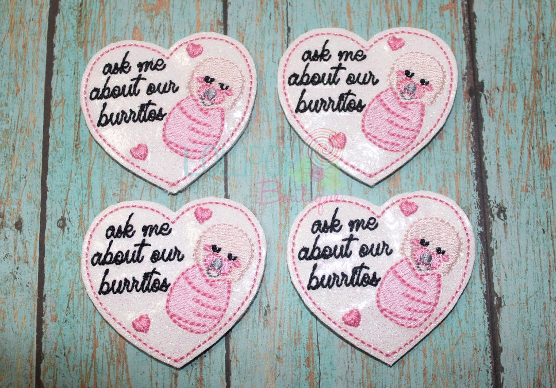 Glitter Pink Baby Burrito Felties, DIY Craft Embellishments - Etsy