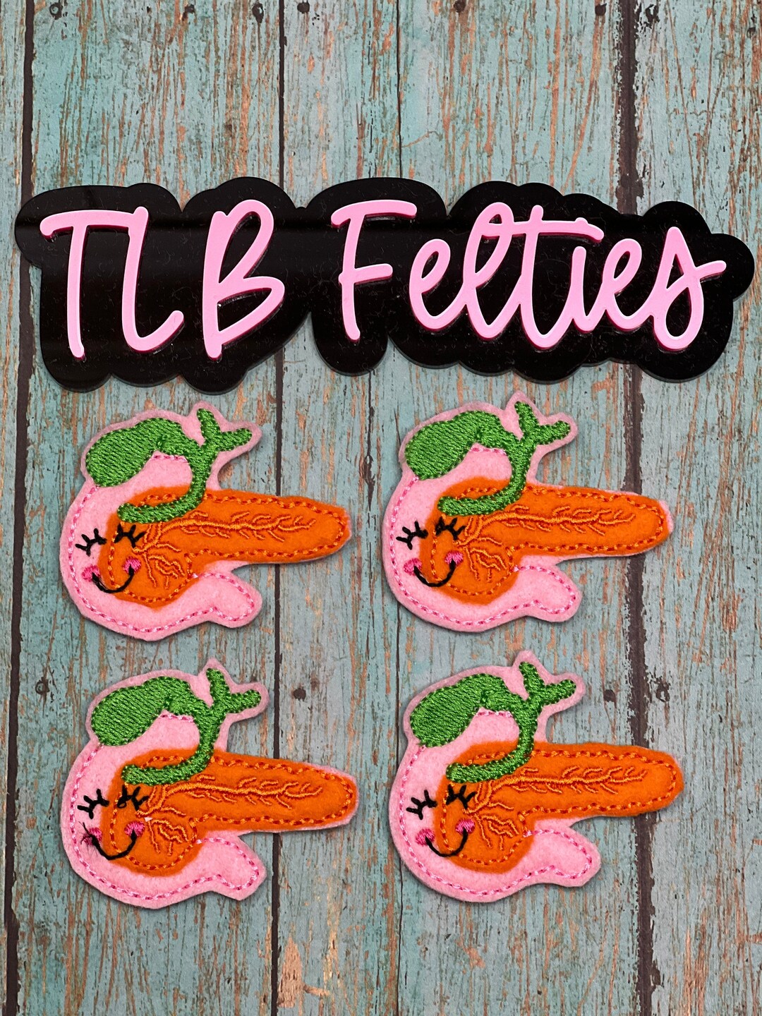 Pancreas Felt Appliques, Medical Embellishments, Set of 4 - Etsy