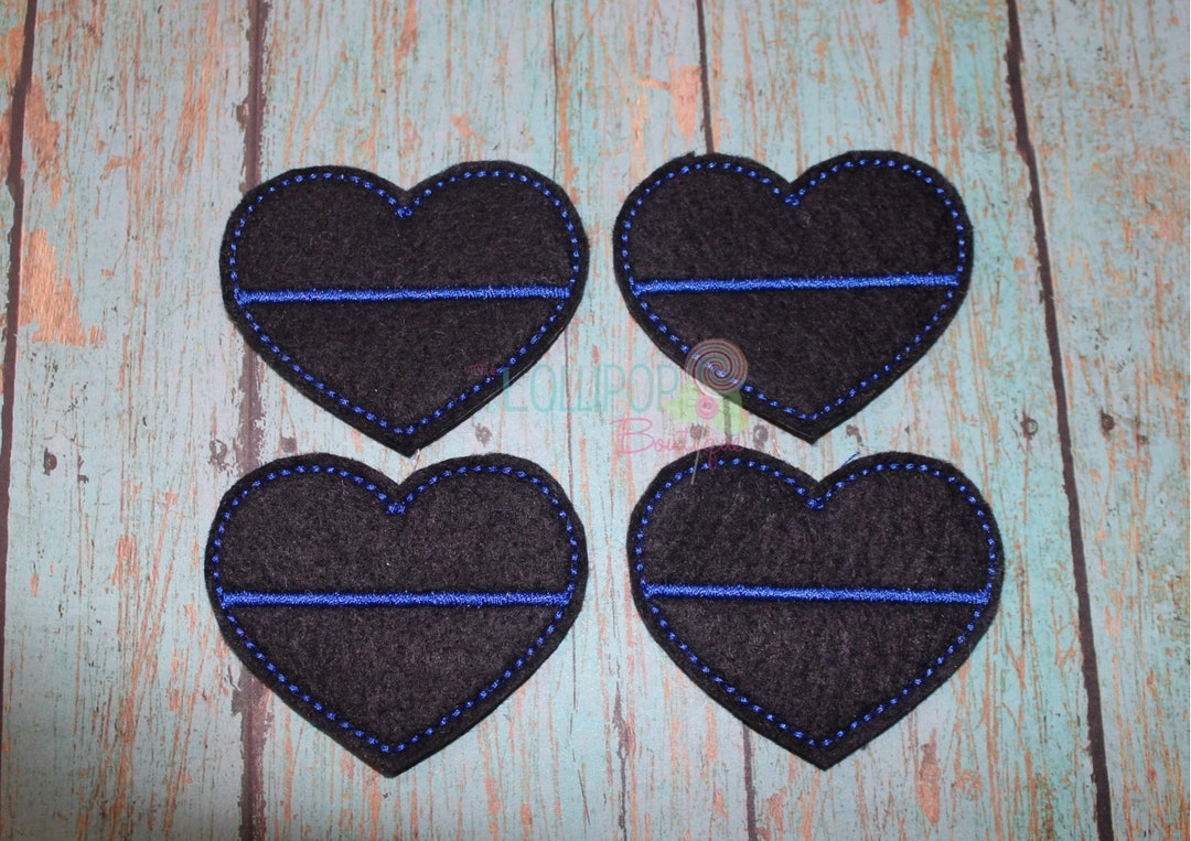 Feutre Blue Line Heart Felties, Blue Line Heart Felties, Heart Felties ...