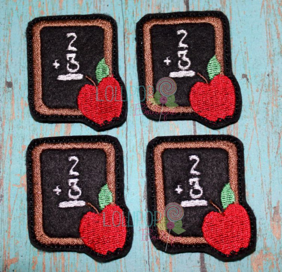 Chalkboard Apple Felt Embellishments, School Crafting, Set of 4 - Etsy