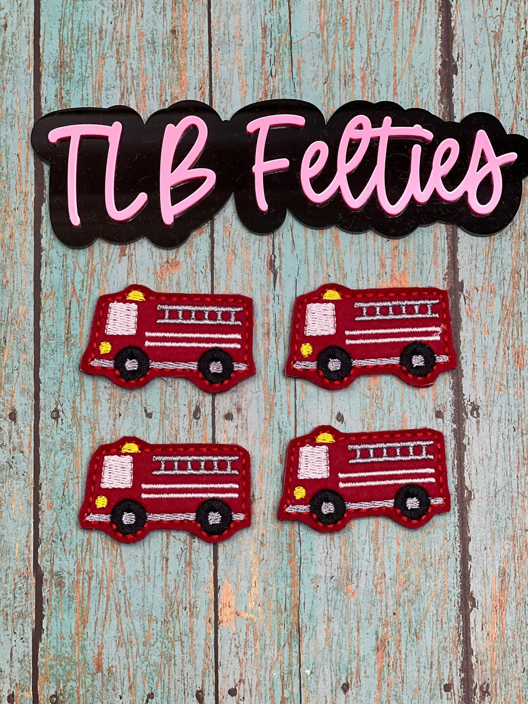 Firetruck Felt Appliques, Set of 4, DIY Craft Embellishments - Etsy