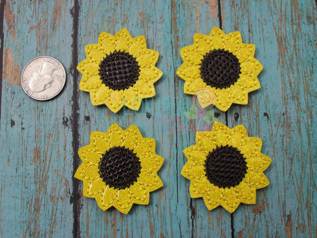 Sparkly Yellow Sunflower Felties, DIY Craft Embellishments - Etsy