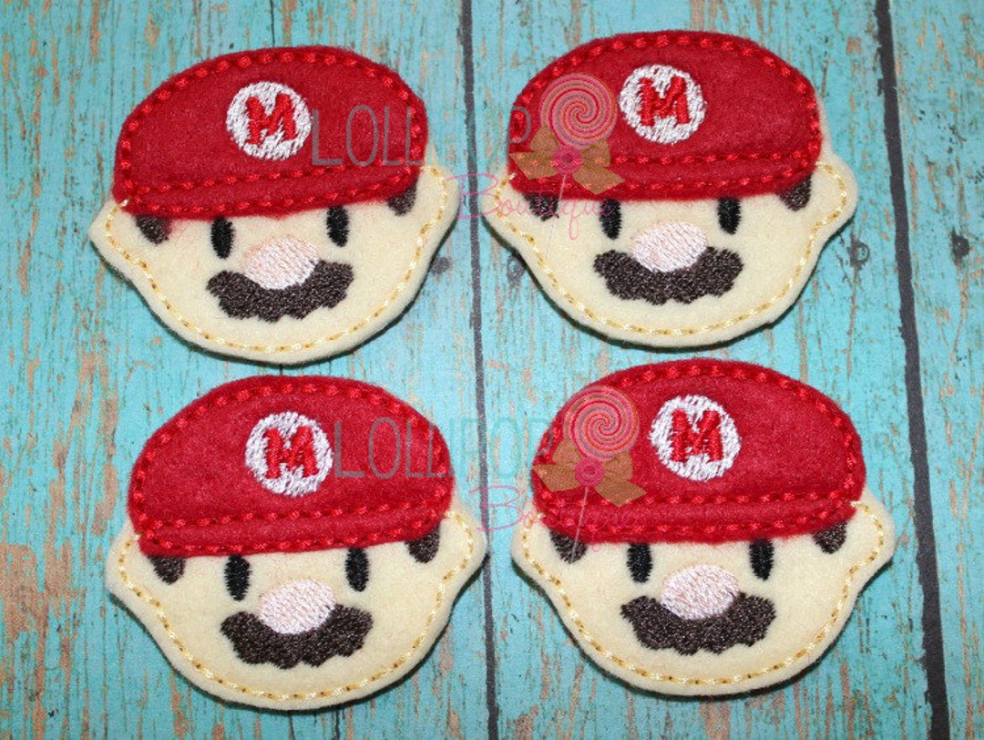 Red Plumber Brother Felties Felt Appliques Felt Stitchies Set of 4 - Etsy
