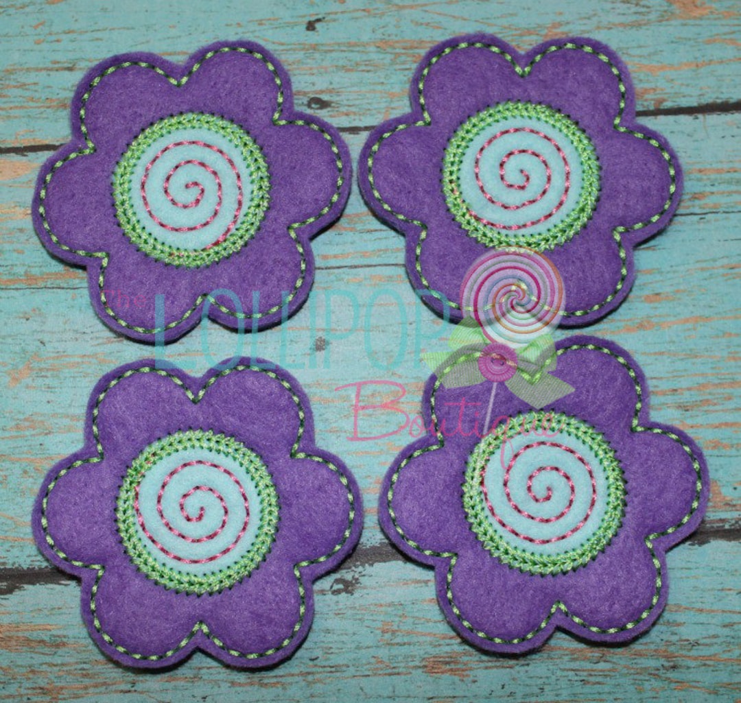 Swirl Flower Felties Flower Felties Felt Appliques Felt Embellishments ...
