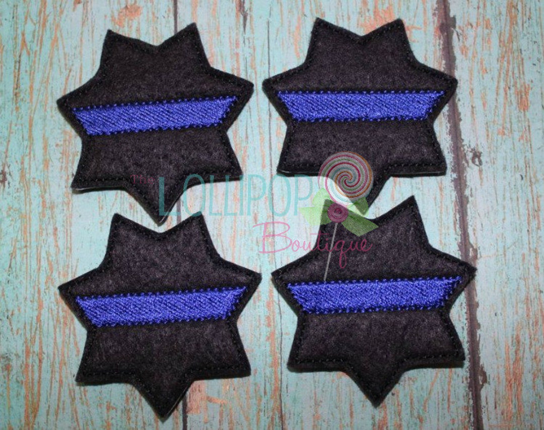 7 Point Police Badge Felties ~ Felties ~ Felt Appliques ~ Police Badge ...