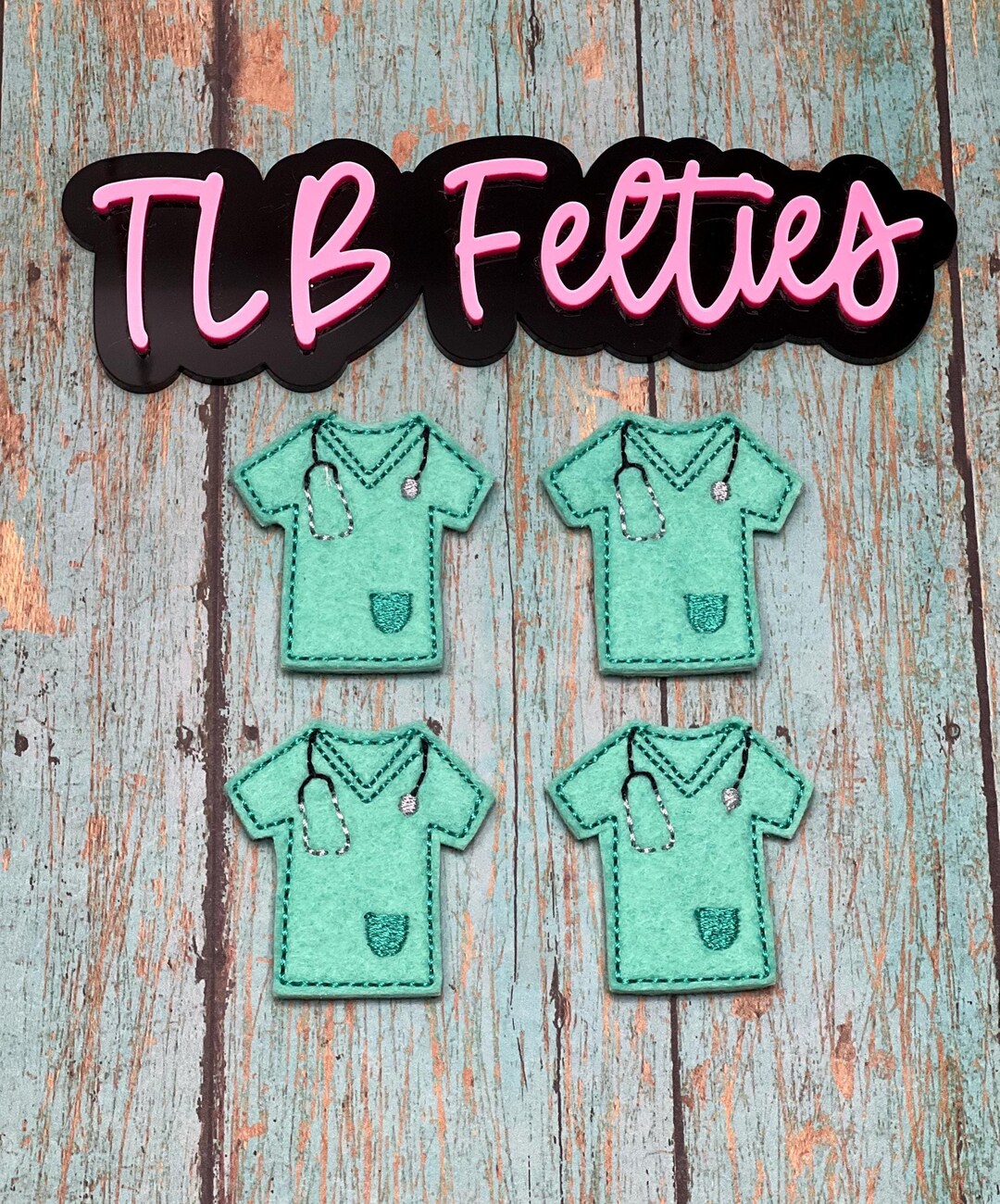 Scrub Top Felt Appliques, Medical Embellishments, Set of 4 - Etsy
