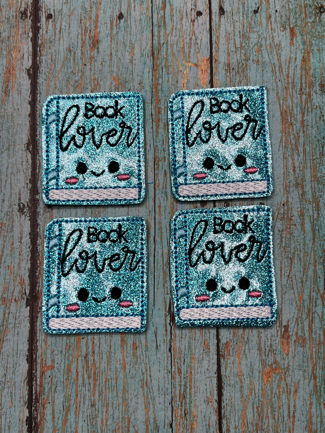 Blue Glitter Book Lover Felties, Book Lover Felties, Book Feltie ...