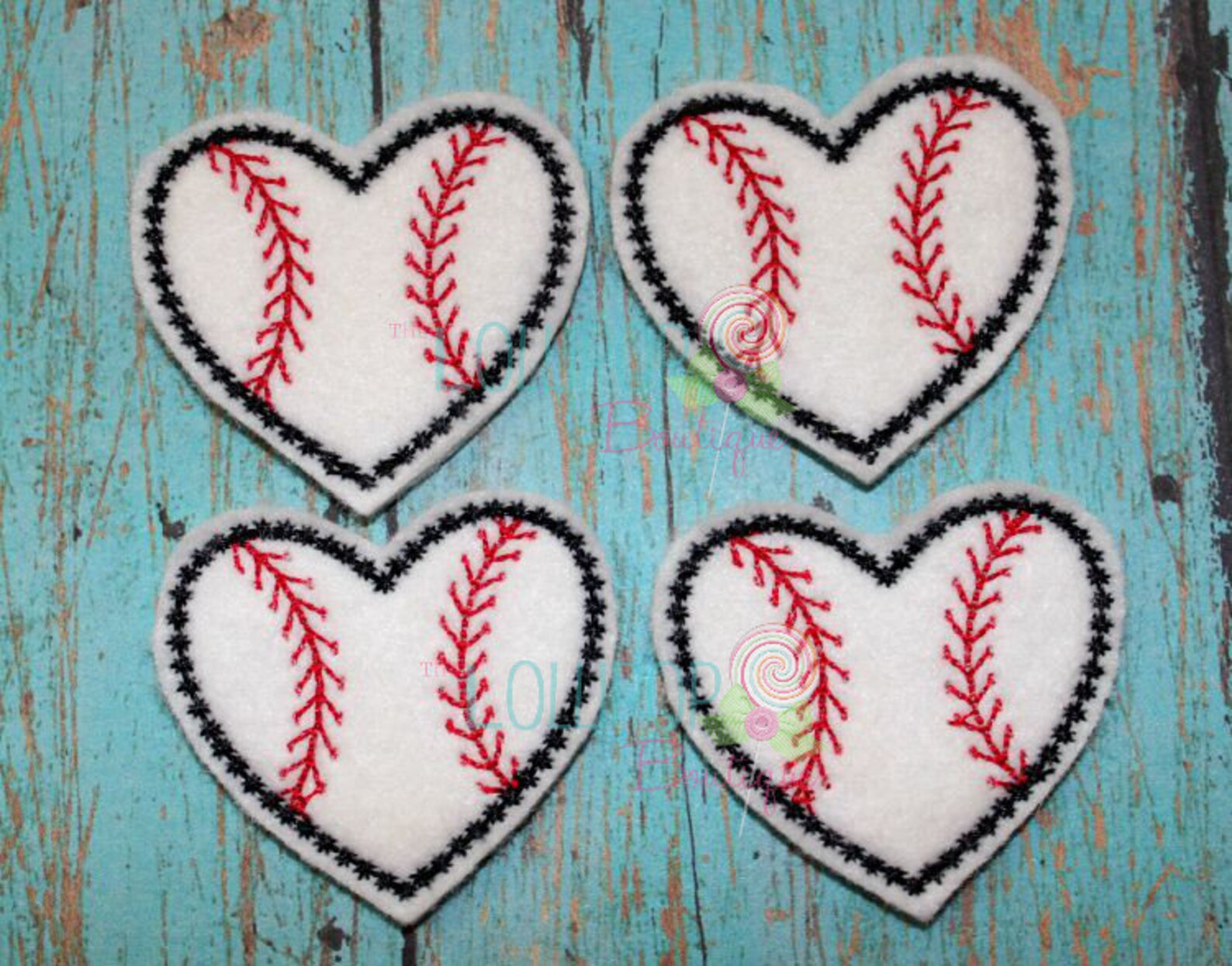 Baseball Heart Felties Felties Felt Embellishments Felt | Etsy