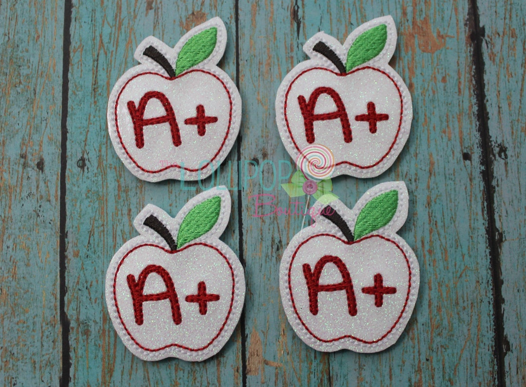 Glitter A Plus Apple Felties, Apple Felties, School Felties, Teacher ...