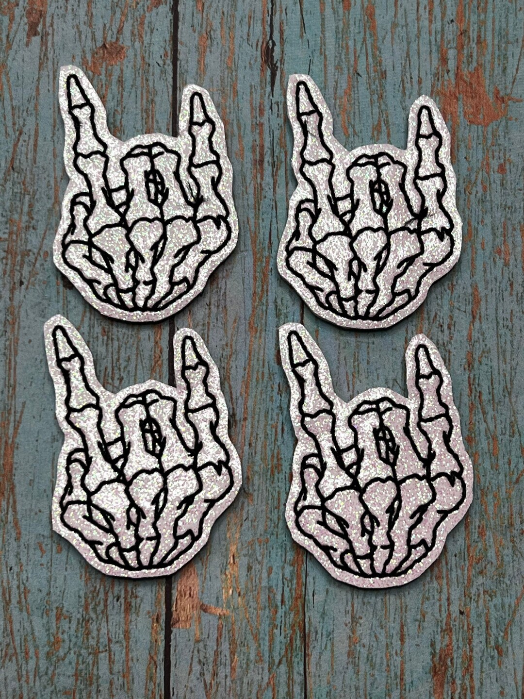 Glitter Rocker Skelly Hand Felties, Skeleton Hand Felties, Skelly Hand ...