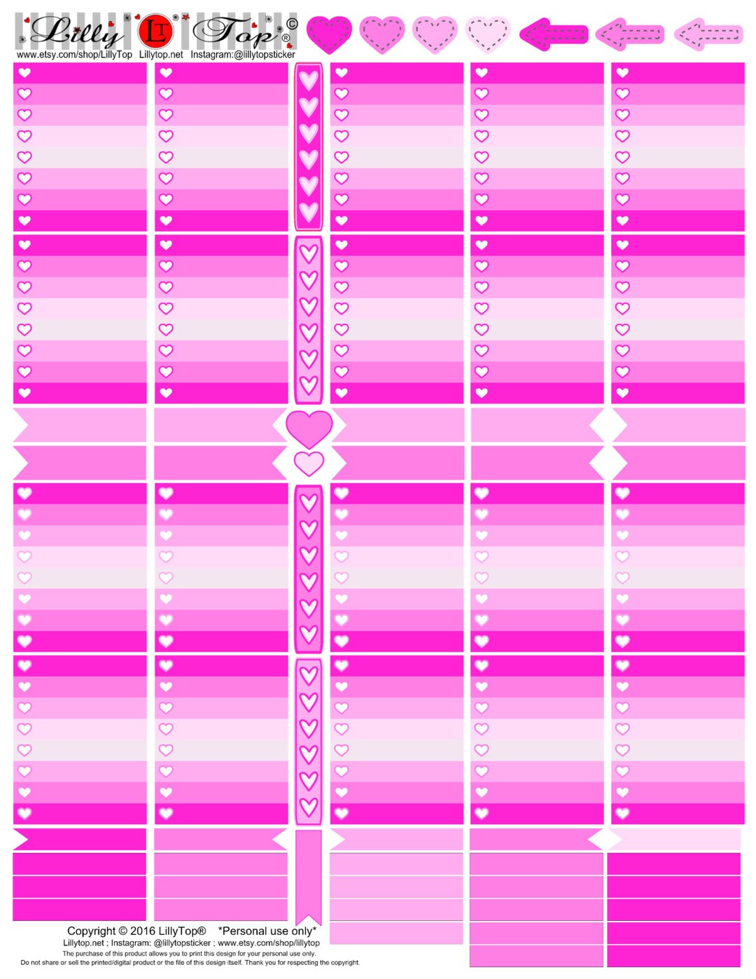 DIY, INTRODUCTION PRICE, Printable Stickers, Pink Check Marks, Full Box ...