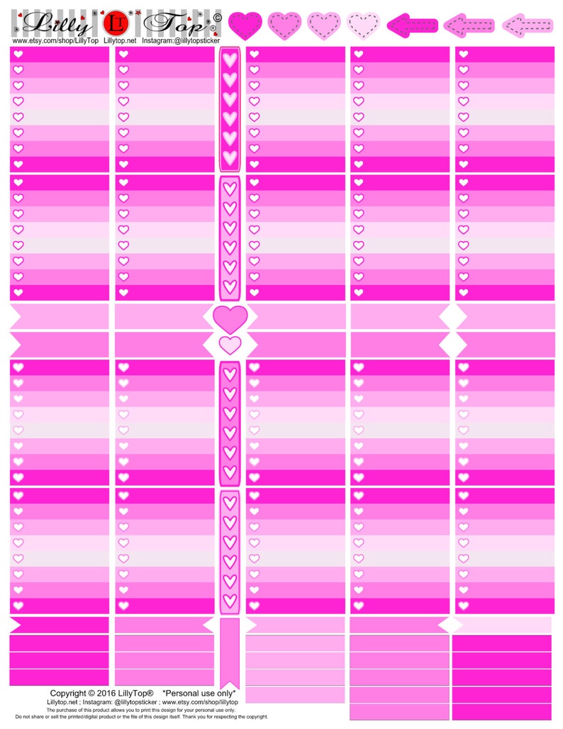 DIY INTRODUCTION PRICE Printable Stickers Pink Check Marks - Etsy