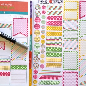 Full Box Flags, Half Box Flags, Monthly/daily Box and Note Stickers ...