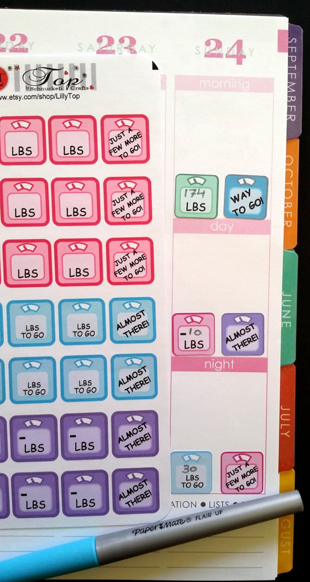 Scale Stickers,lbs,lbs to Go, -LBS, Weight Tracker, Fits All Common ...