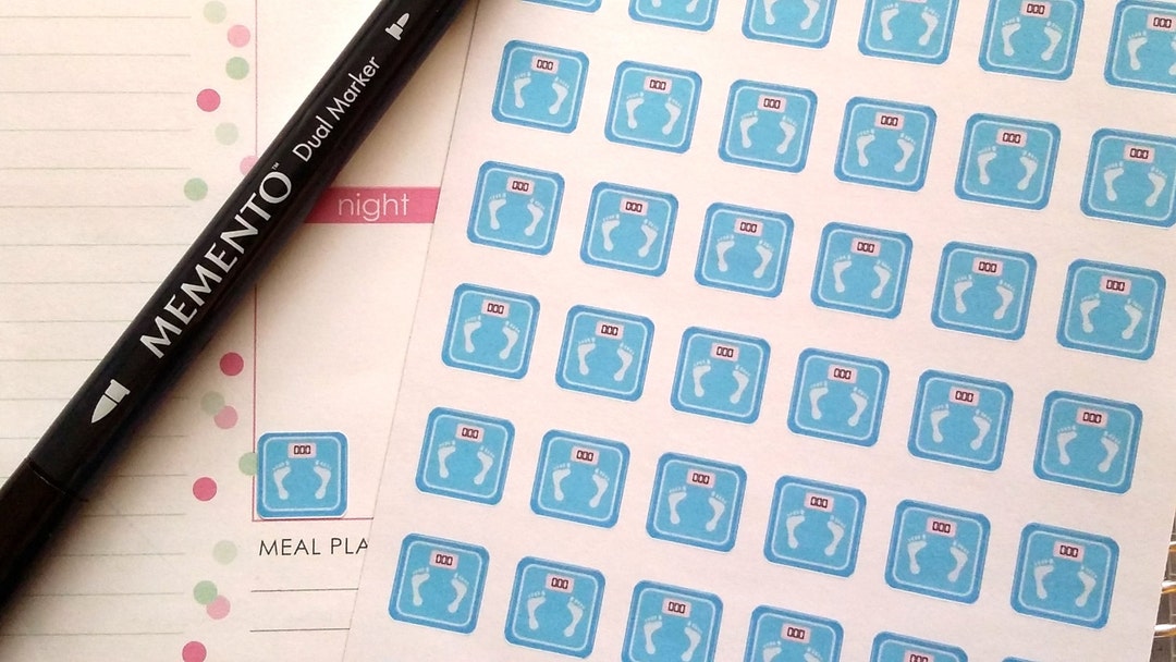 Scale Stickers,weight Tracker, Weighing, Fits All Common Planners, Kiss ...