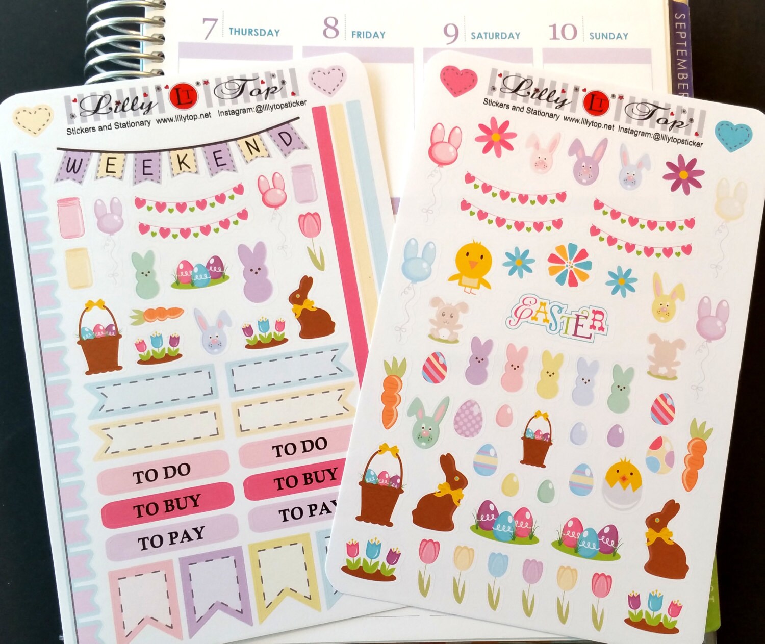 Easter Set, Pastel Colors, Stickers, Fits All Common Planners, Kiss Cut ...