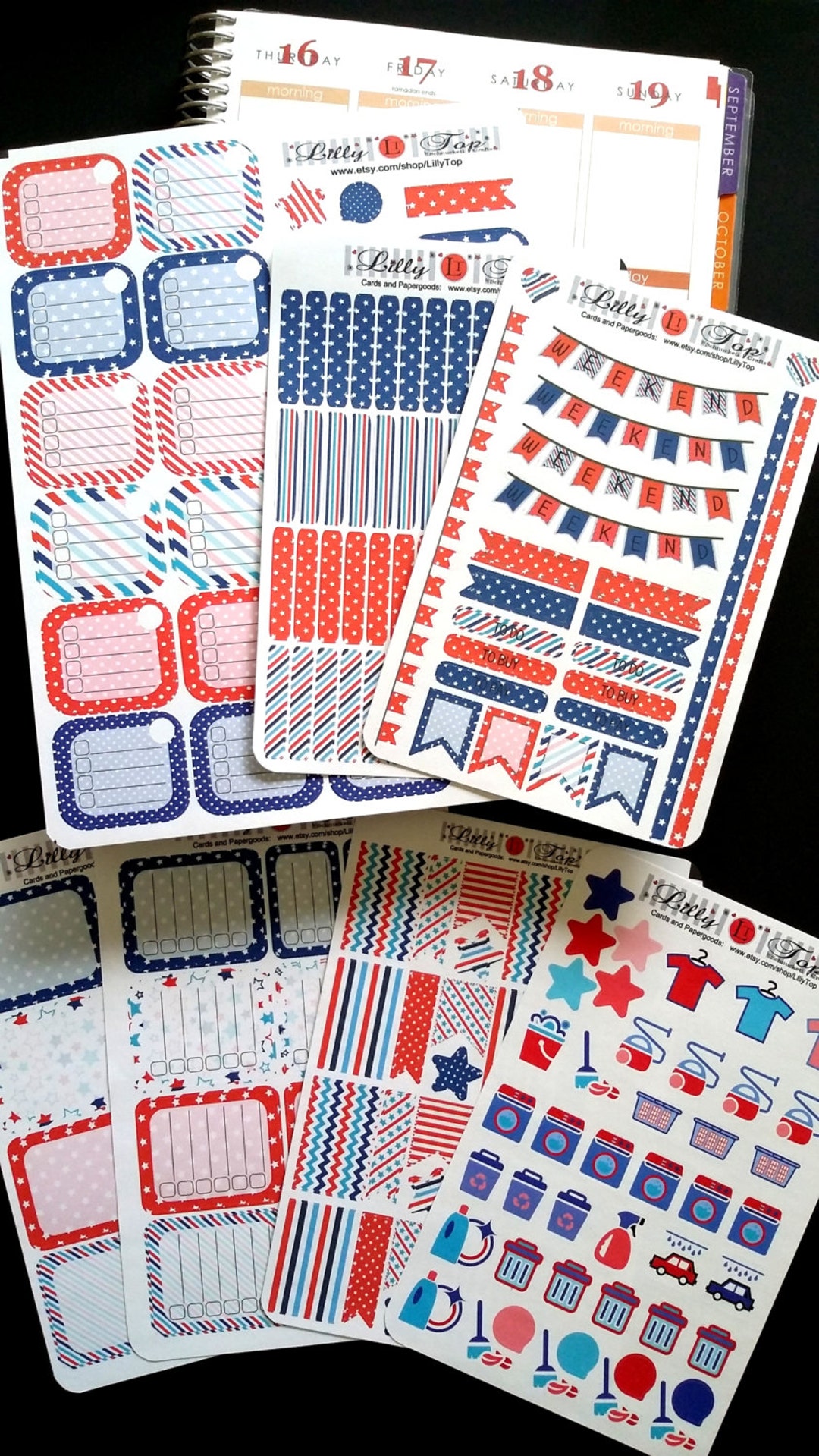 SALE, Organizing Stickers, Mega Bundle, Chevron Stripes and Dots, Fits ...
