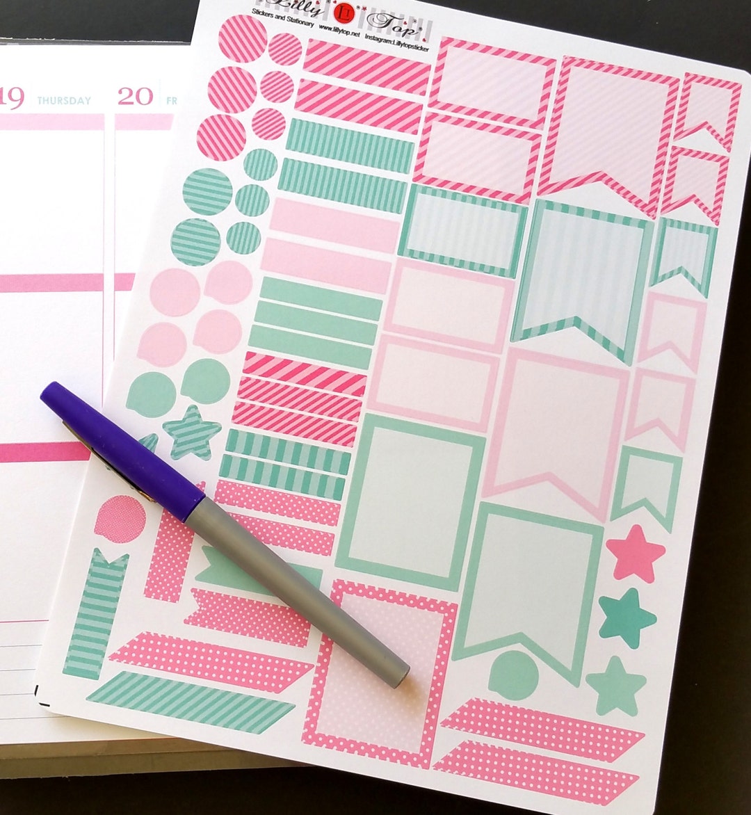 May 2016, 64 Planner Stickers, Headers, Full Box, Flags, Calendar ...