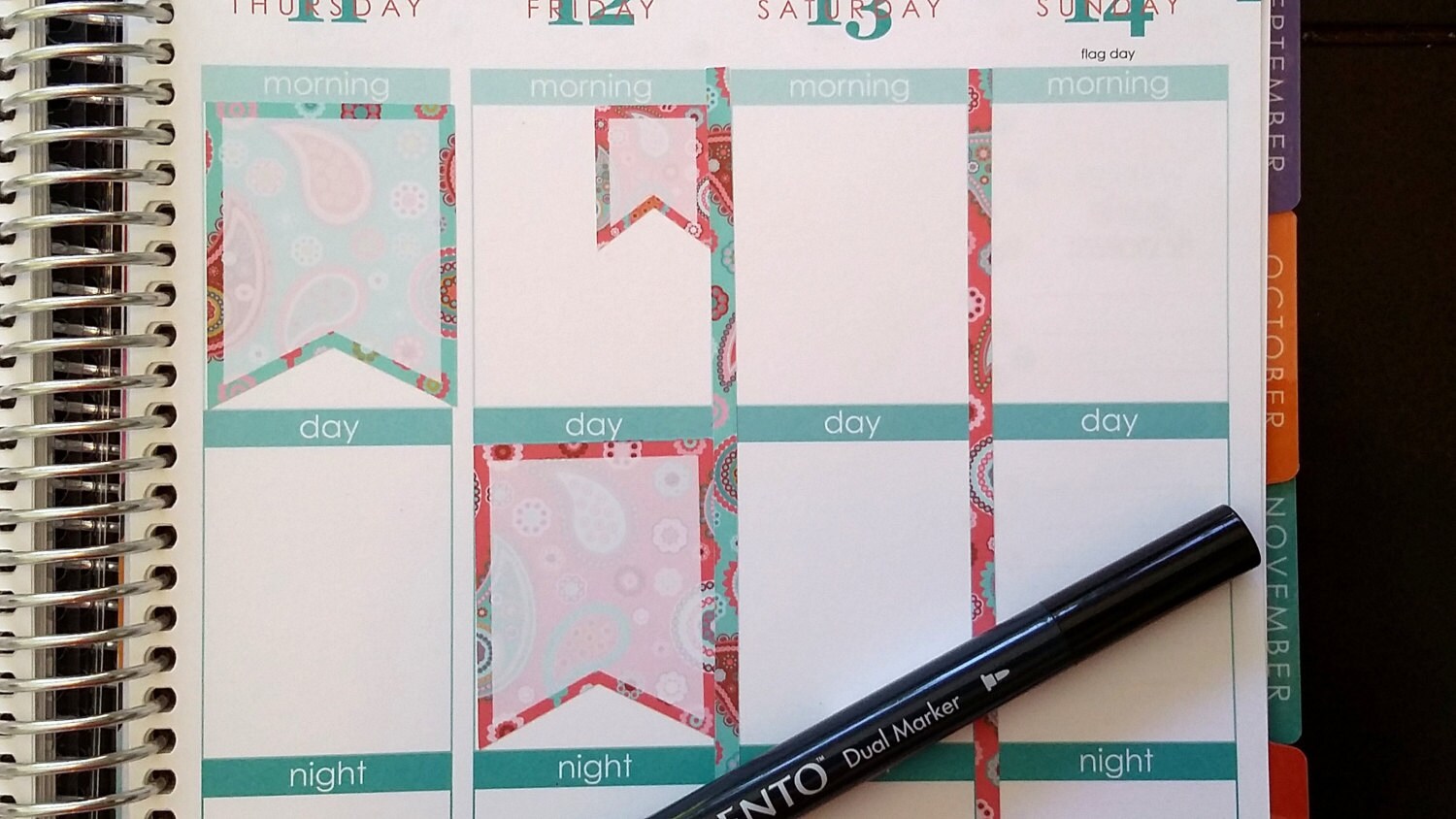 Planner Stickers Full Flags Quarter Flags Dividers | Etsy