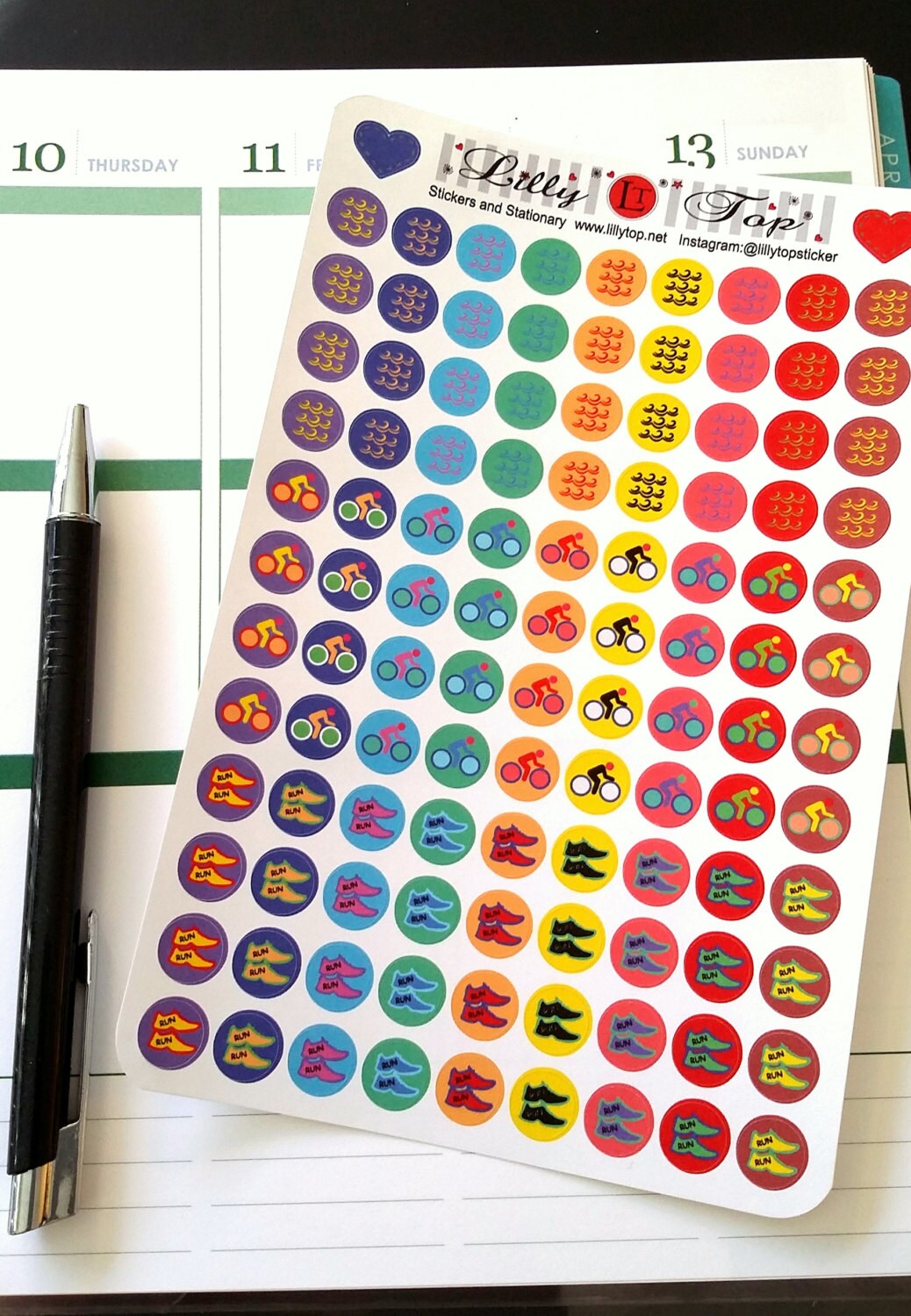 Triathlon Sticker Run Bike Swim Dot Stickers Fits All - Etsy