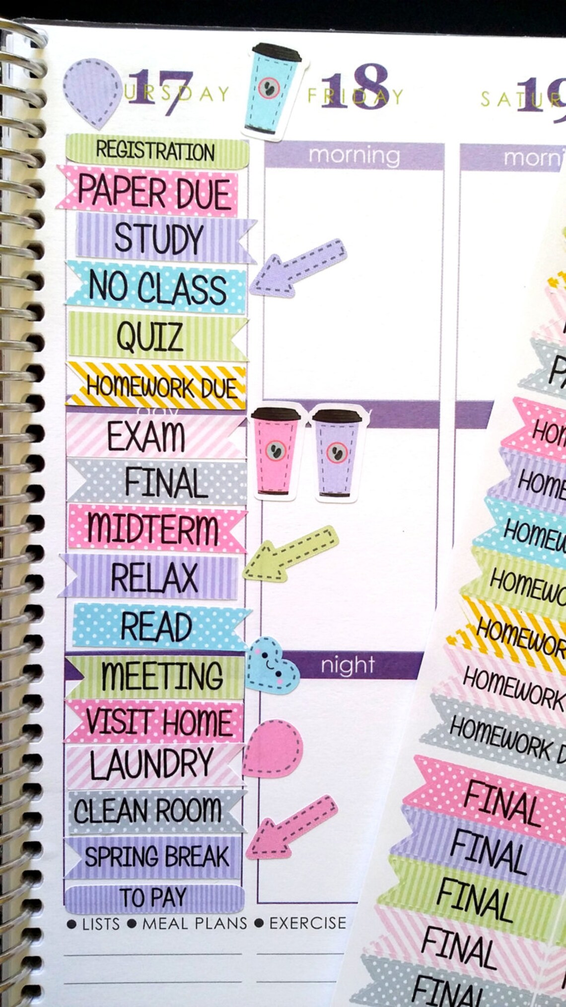 NEW VERSION 95 College Stickers 2.0 School Stickers Stripes - Etsy