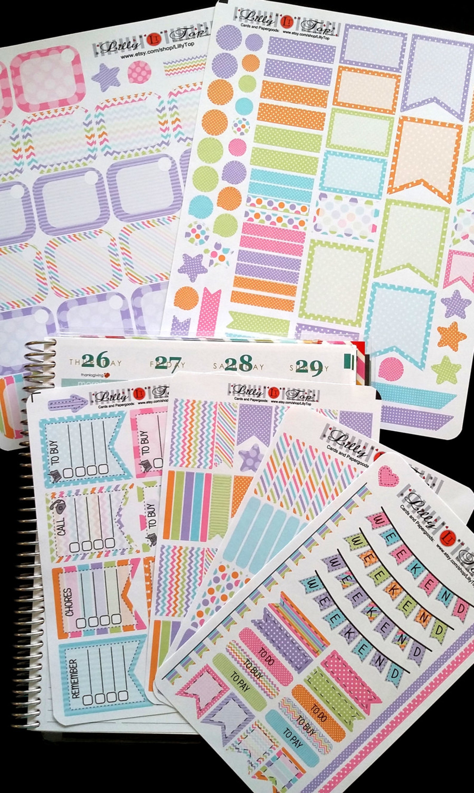 Organizing Stickers Mega Bundle Chevron Stripes and Dots - Etsy