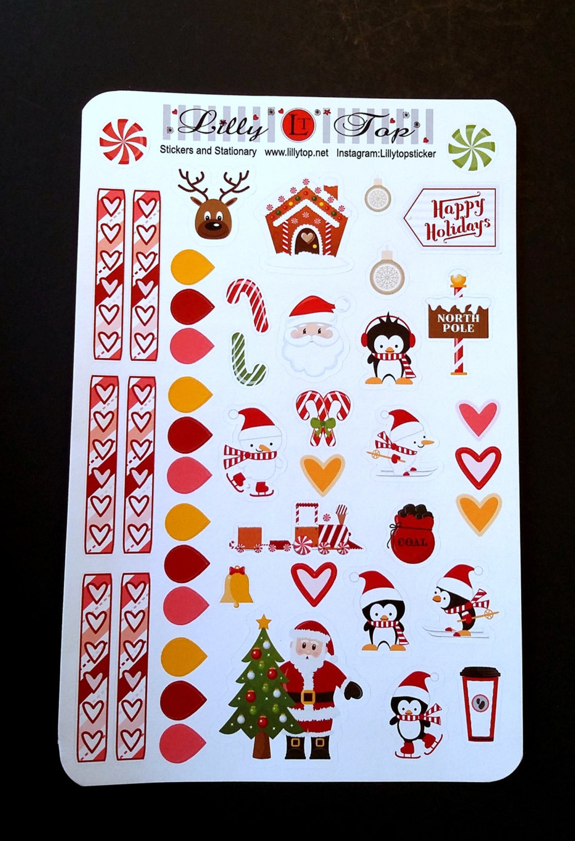 Christmas Candy Stickers, Check Marks, Drops, Fits All Common Planners ...