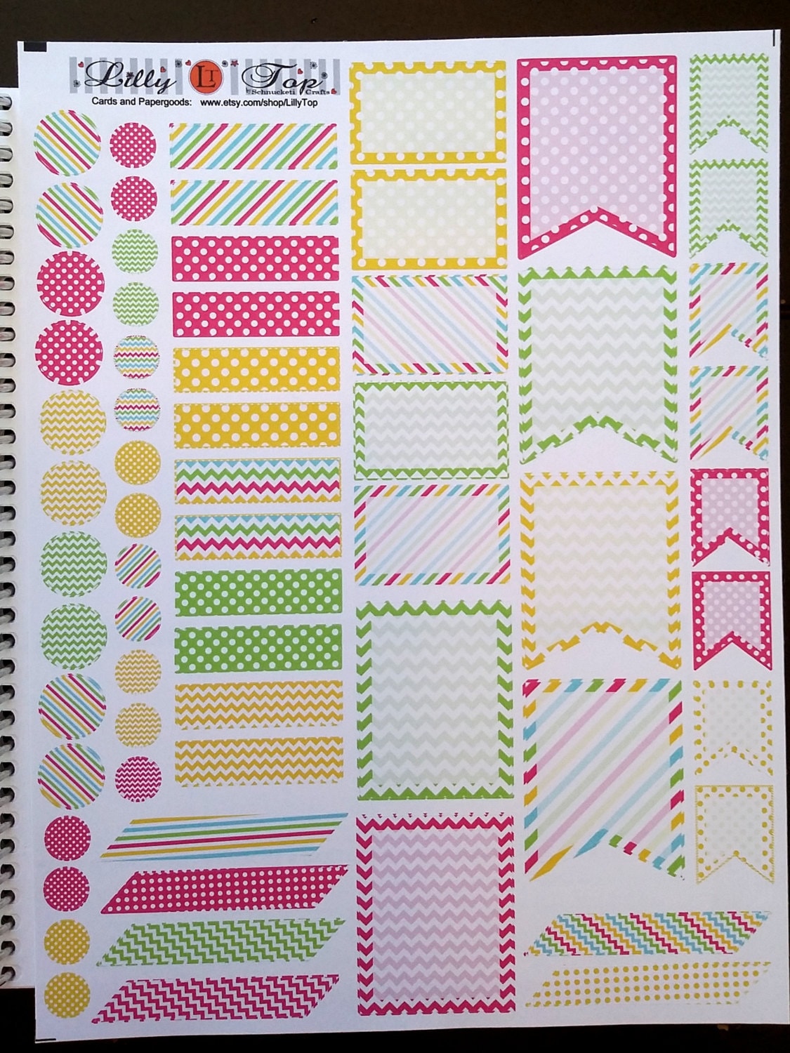 64 Planner Stickers, Headers, Full Box, Flags, Calendar Stickers, Fits ...
