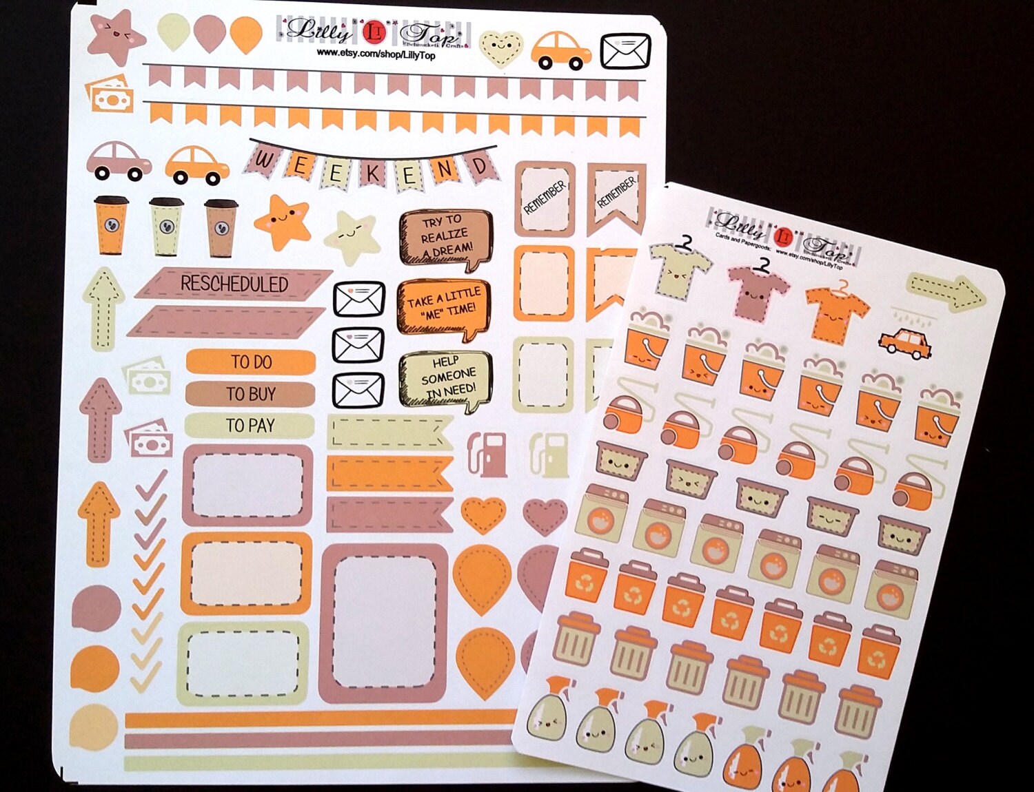 Cleaning StickersOrganizing Stickers Set OctoberKawaii | Etsy