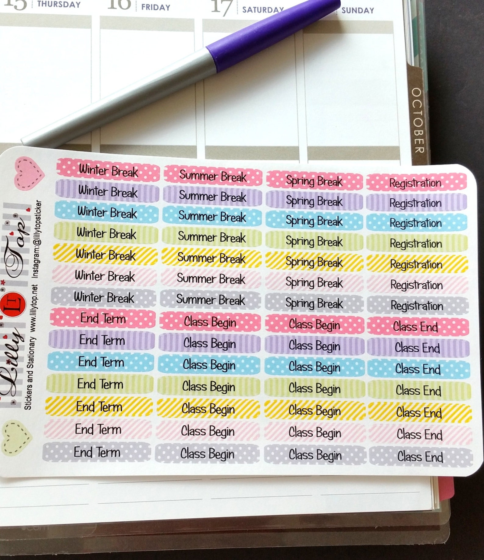 School Spring Break End Term Class Begin Registration - Etsy