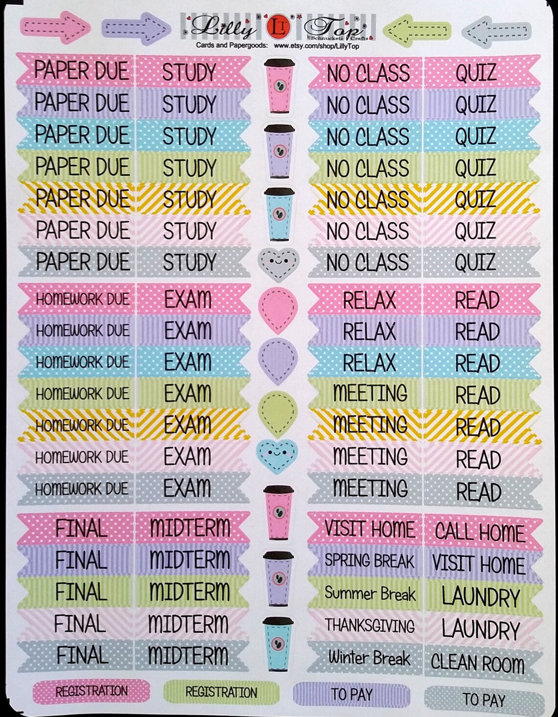 NEW VERSION 95 College Stickers 2.0 School Stickers Stripes - Etsy