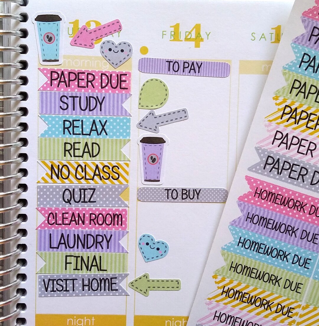 95 College Stickers, School Stickers, Stripes and Dots, Flags, Choose ...