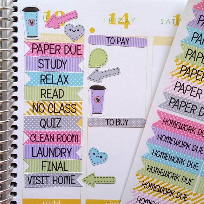 College Planner Stickers - Etsy